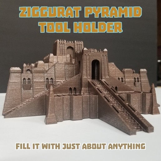 Download free STL file Ziggurat Pyramid Tool and SD Card Holder ...